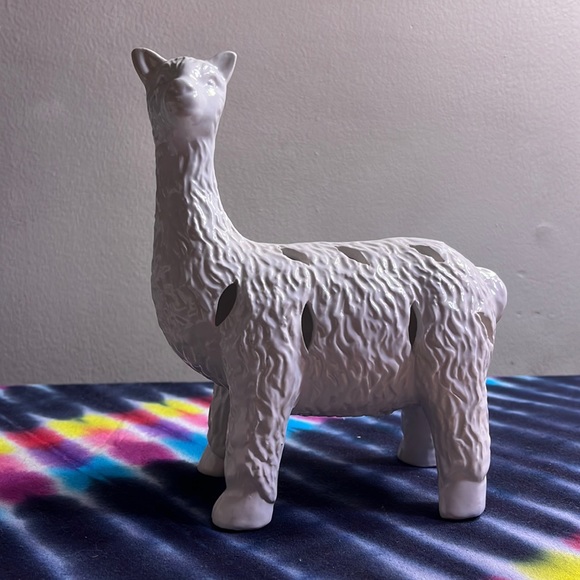 Accents | White Ceramic Llama With Hollow Body For Lights To Be Placed ...